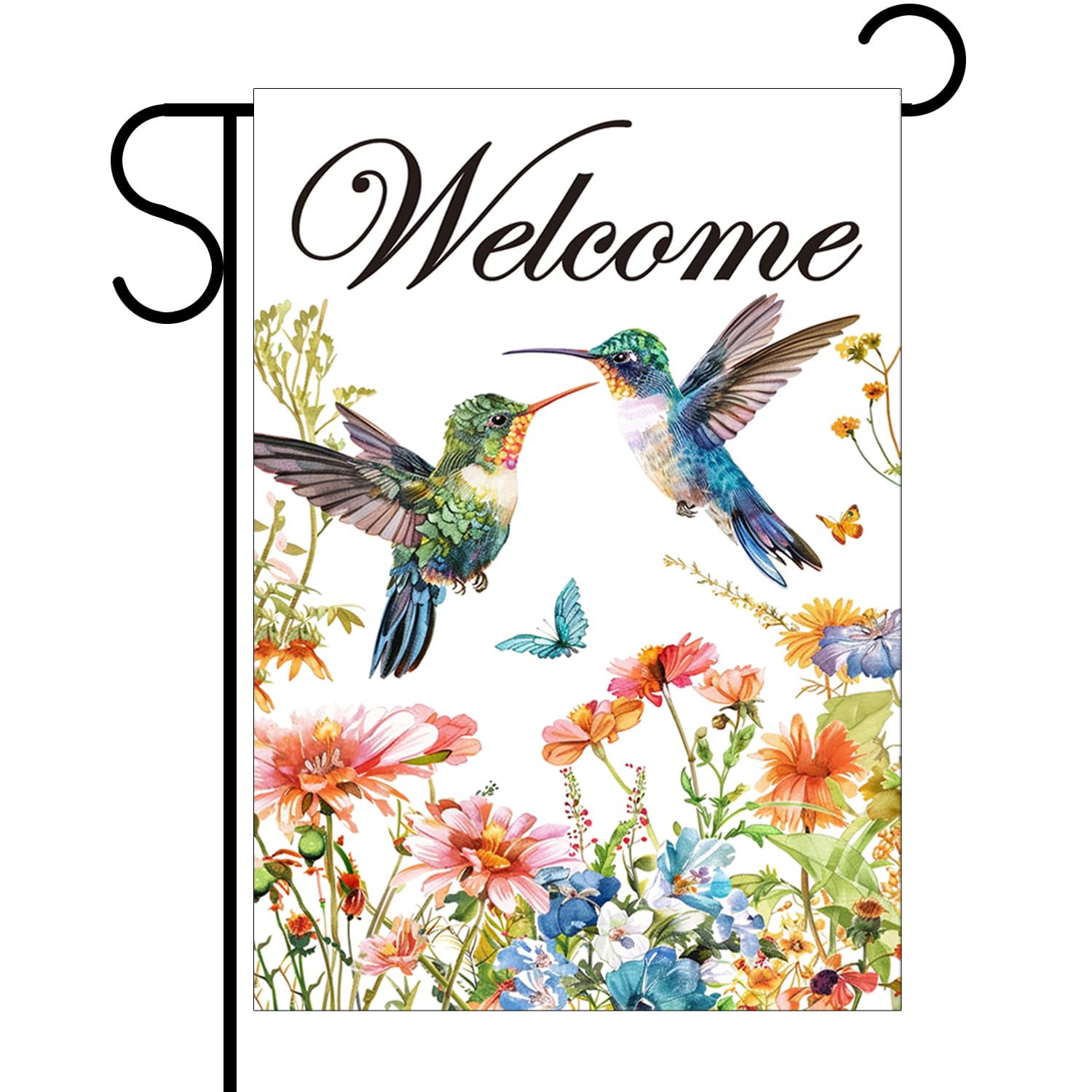 Amazon.com : Raisingwell Summer Welcome Hummingbird Garden Flag 12 x 18 ...
