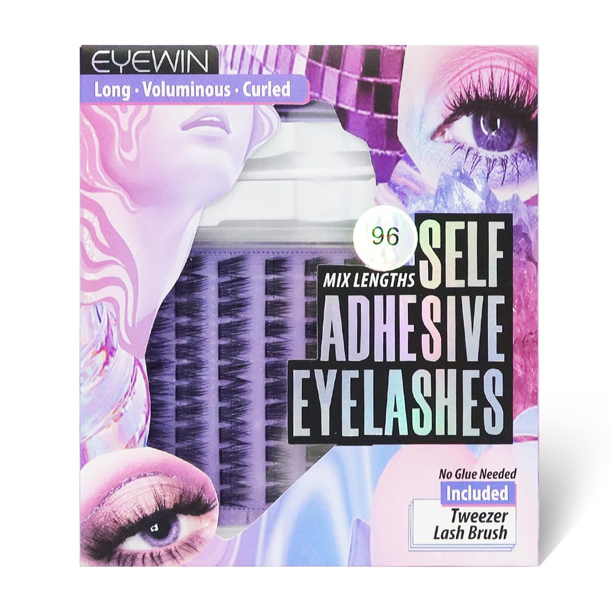 Amazon.com: Self Adhesive Lash Clusters Kit: 96PCS Pre Glued DIY Lashes ...