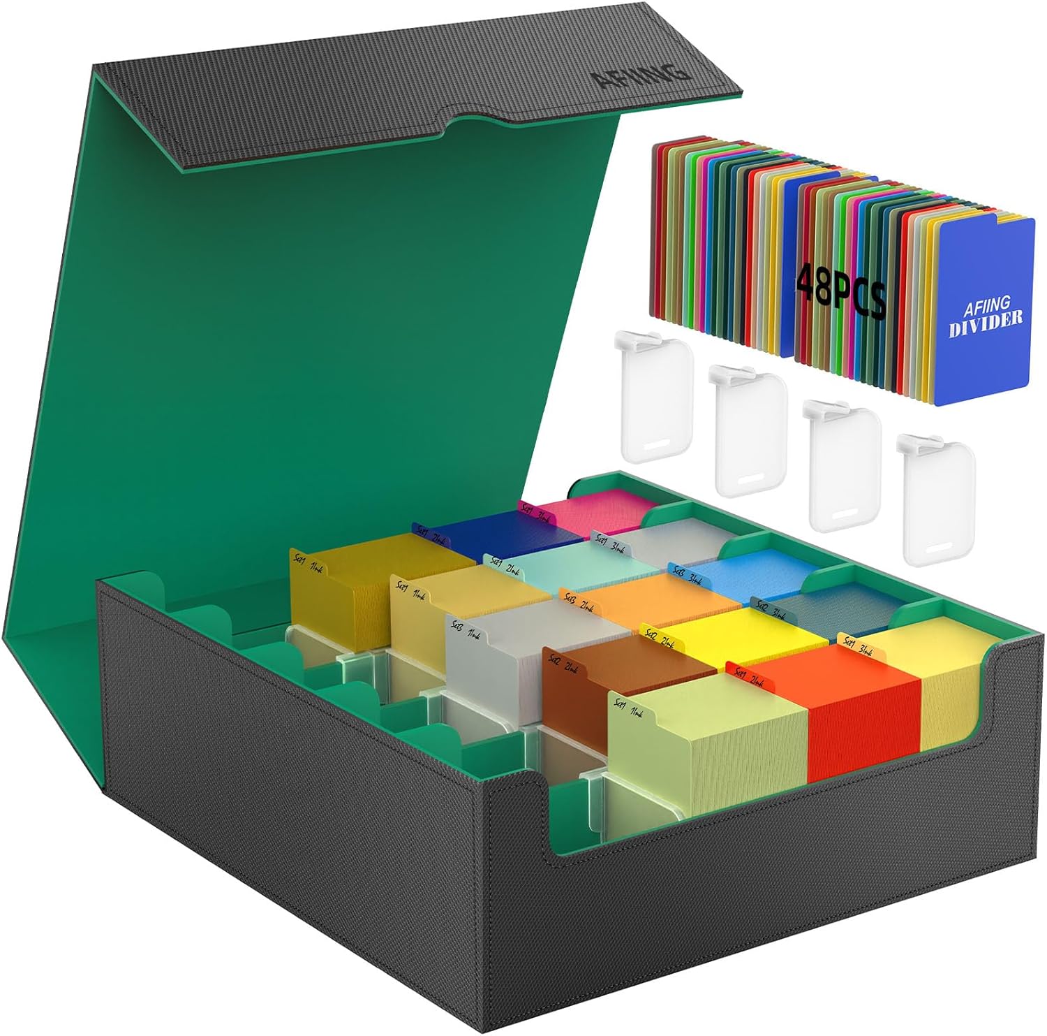 Amazon.com: AFIING Trading Card Storage Box, MTG Deck Box with 48 ...