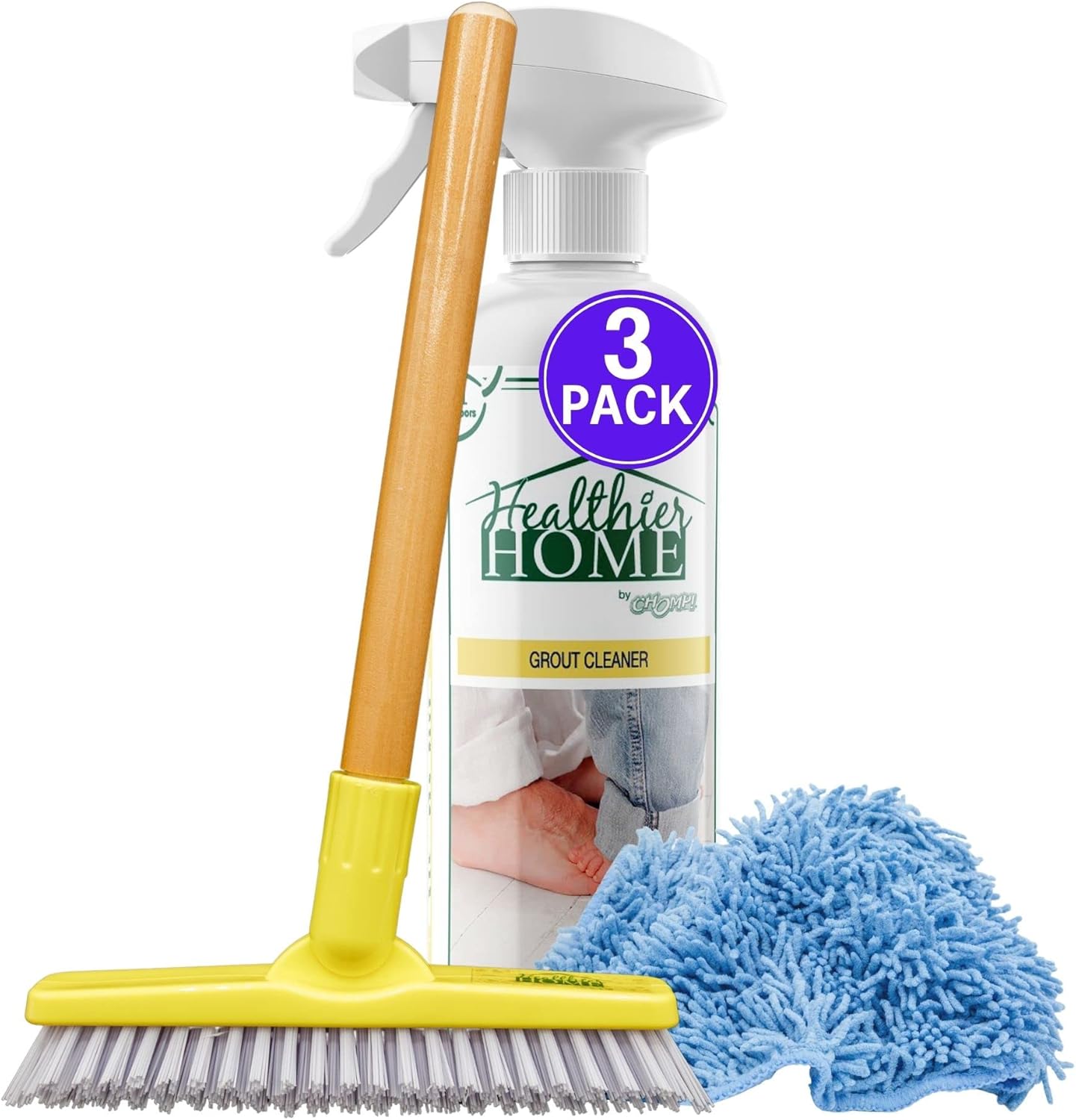 CHOMP! Grout Cleaner Bundle, Includes Grout Brush, Refreshes Grout and ...