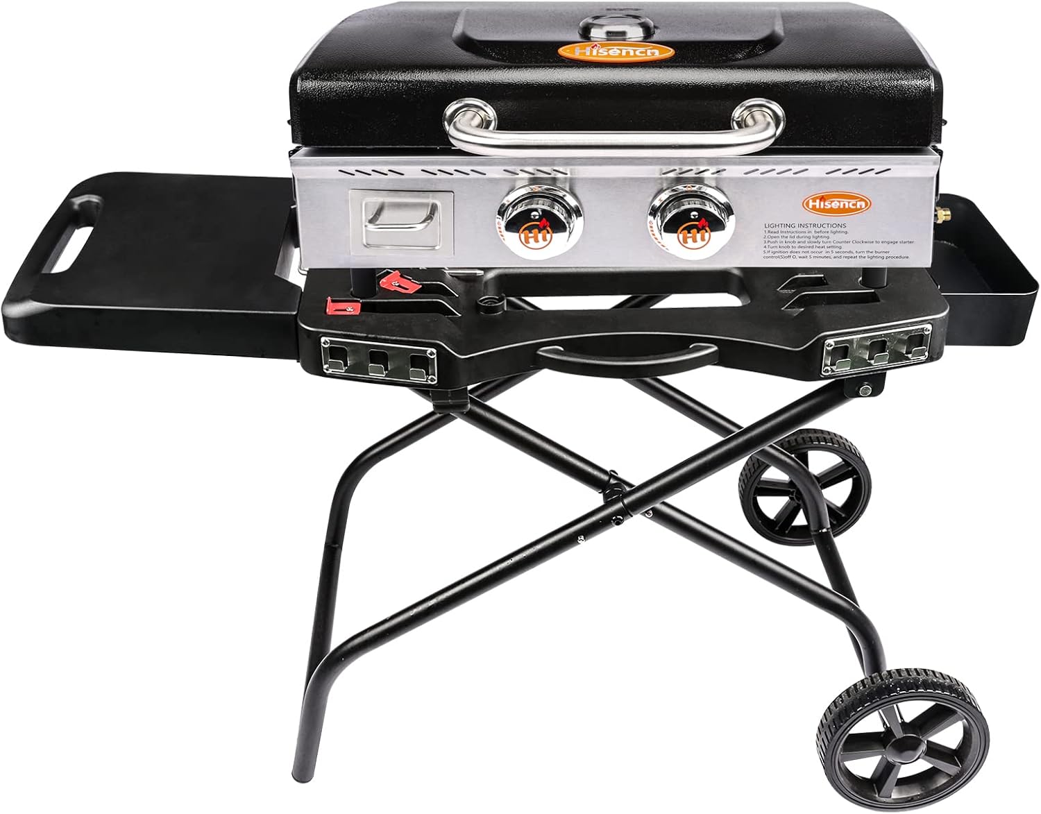 Amazon.com: Hisencn Portable Flat Top Grill and Portable Grill Cart ...