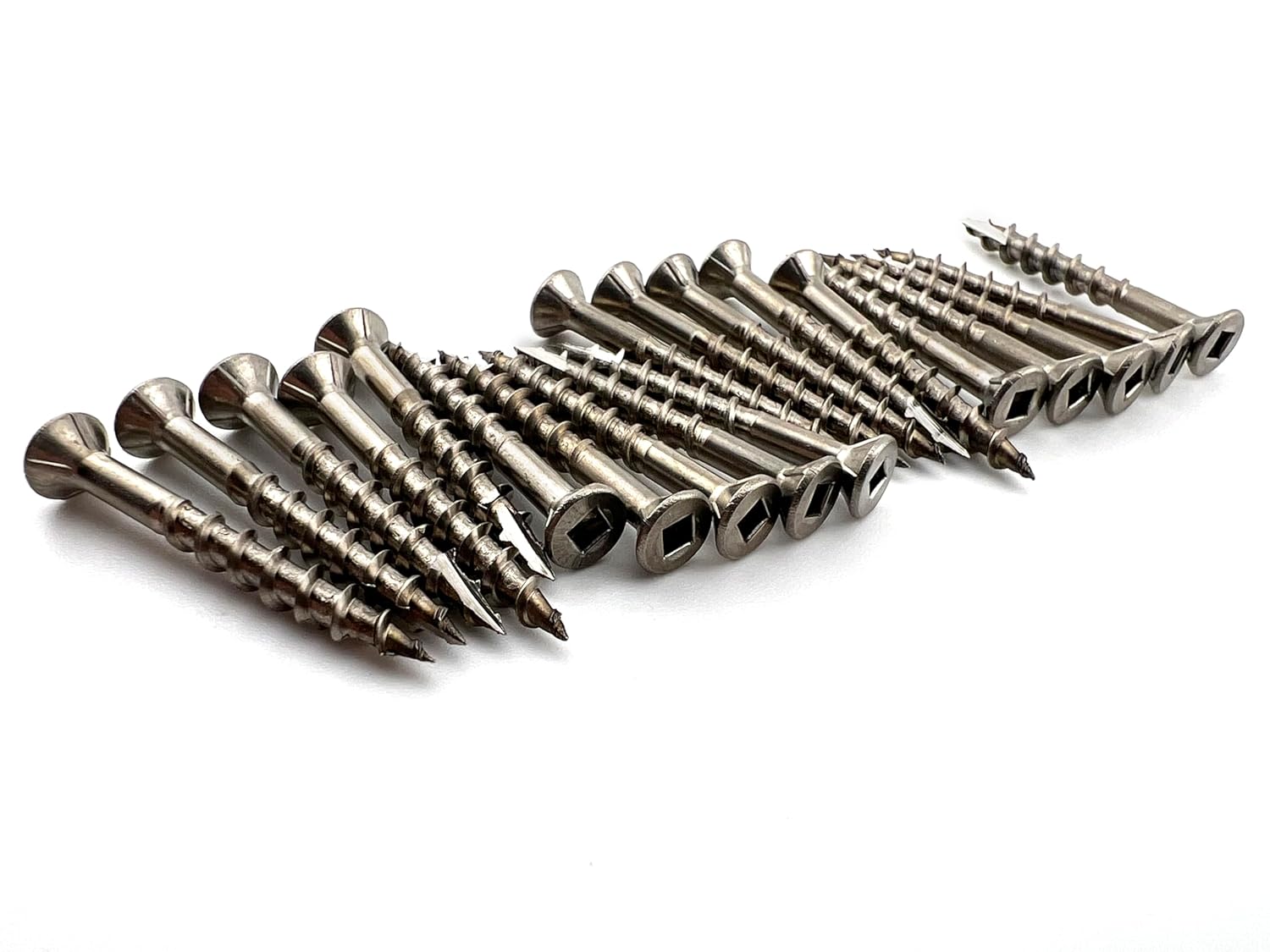 #6 x 1-1/4" Stainless Steel Screws 20 Pack Square Drive Wood Cutting ...