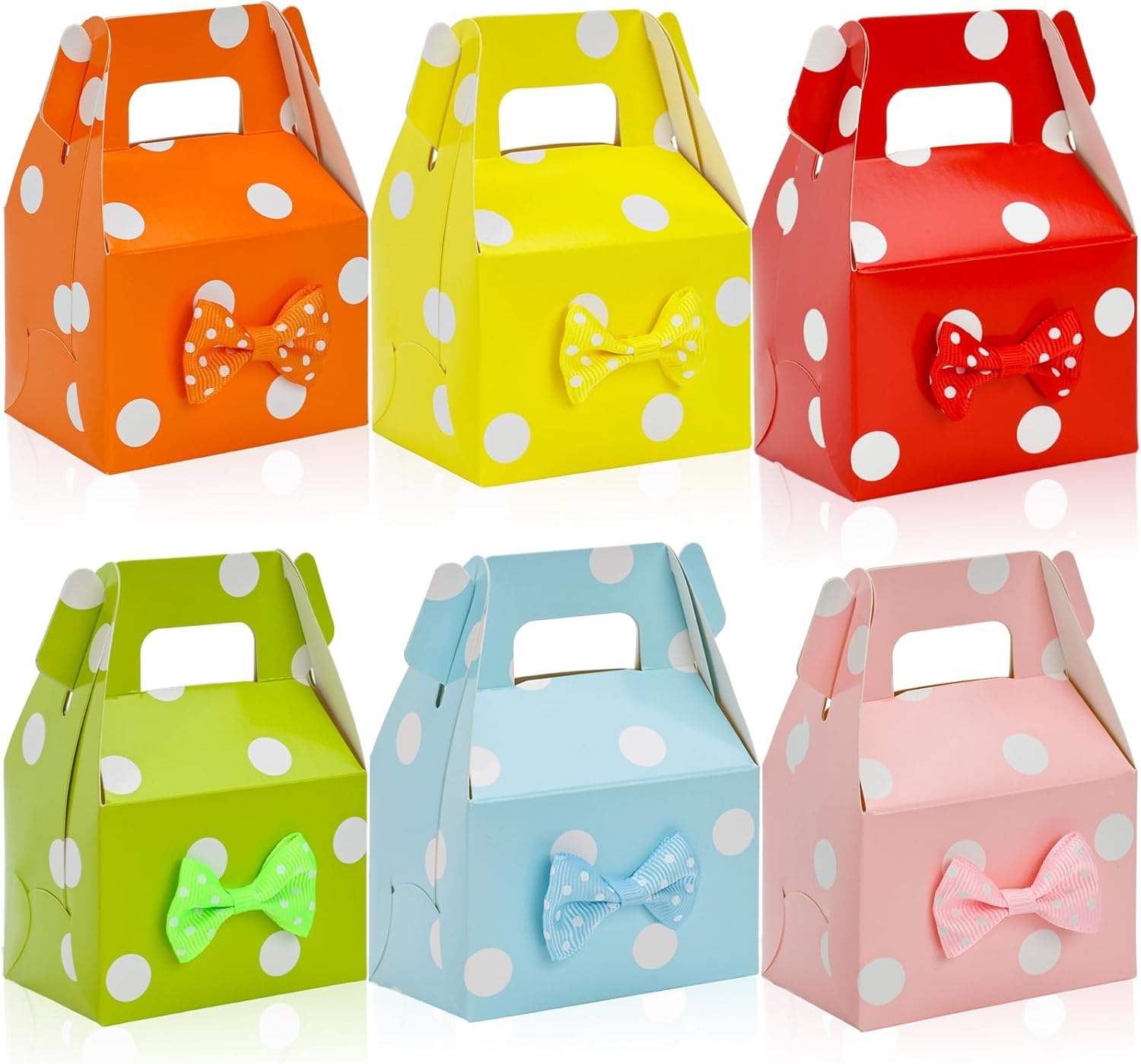 Amazon.com: HONEYGIFTS 30PCS Polka Dot Favor Boxes, Gable Treat Boxes ...
