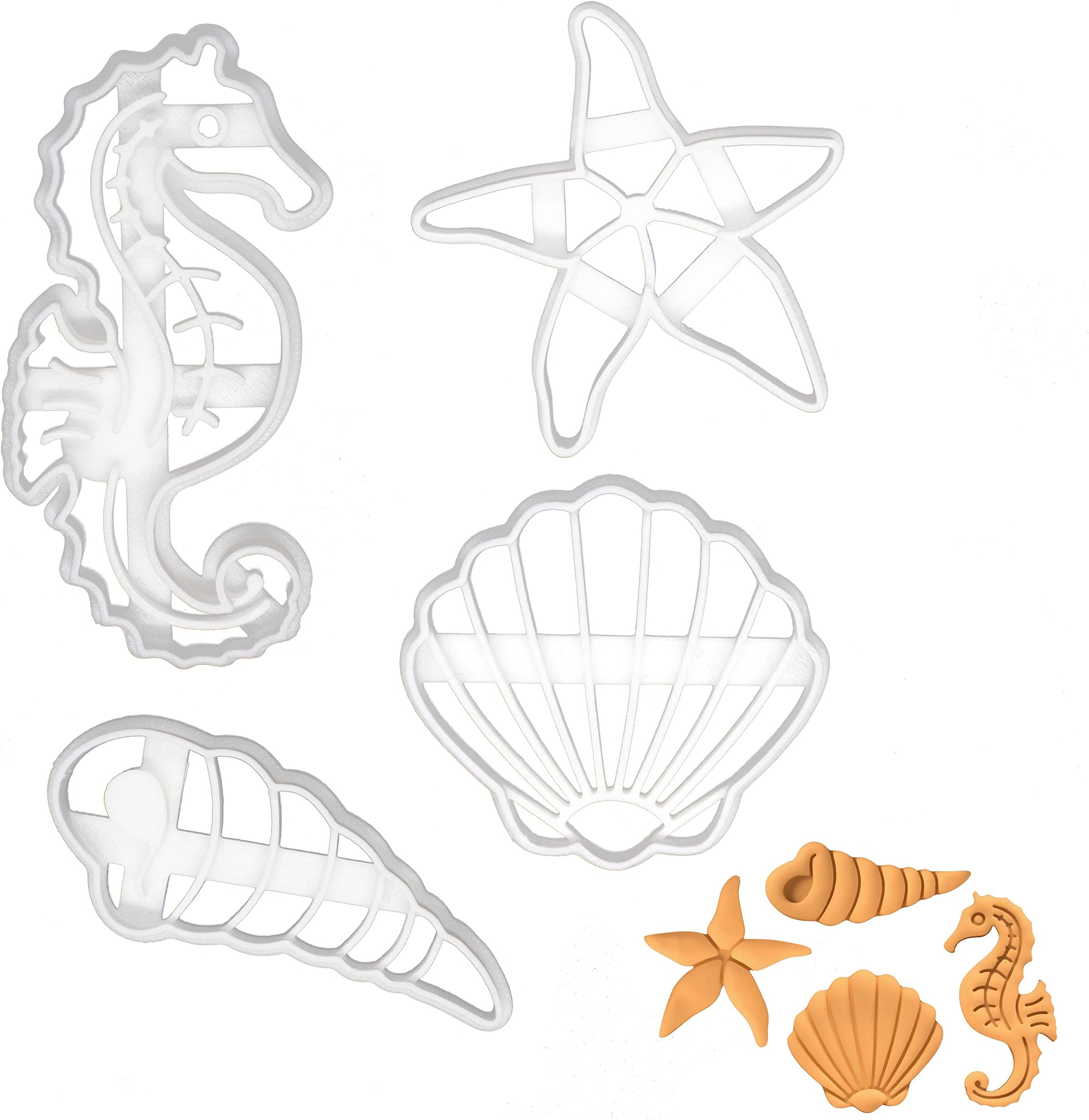 Sea Shells Cookie Cutter Set of 4 - Clam Shell, Snail Shell, Starfish ...