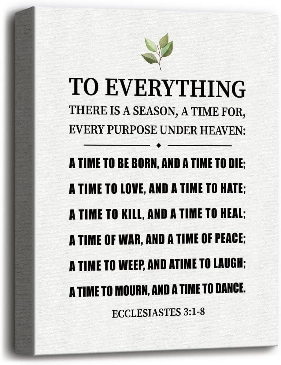 Amazon.com: Ecclesiastes 31-8 Canvas Wall Artto Everything There is a ...