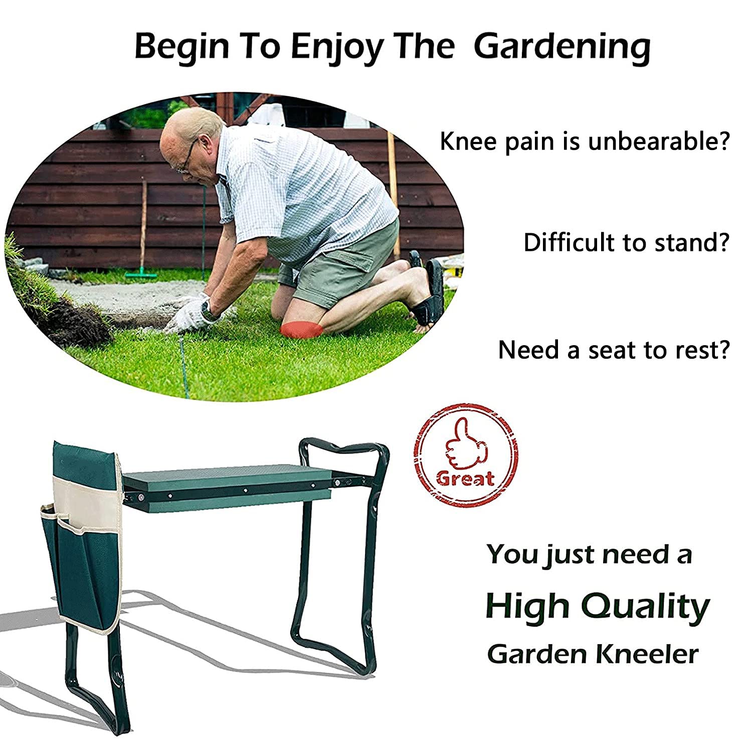 Kneeling Brace Innprodica Obility Aid Tool Help-e-Up Garden Kneeling ...