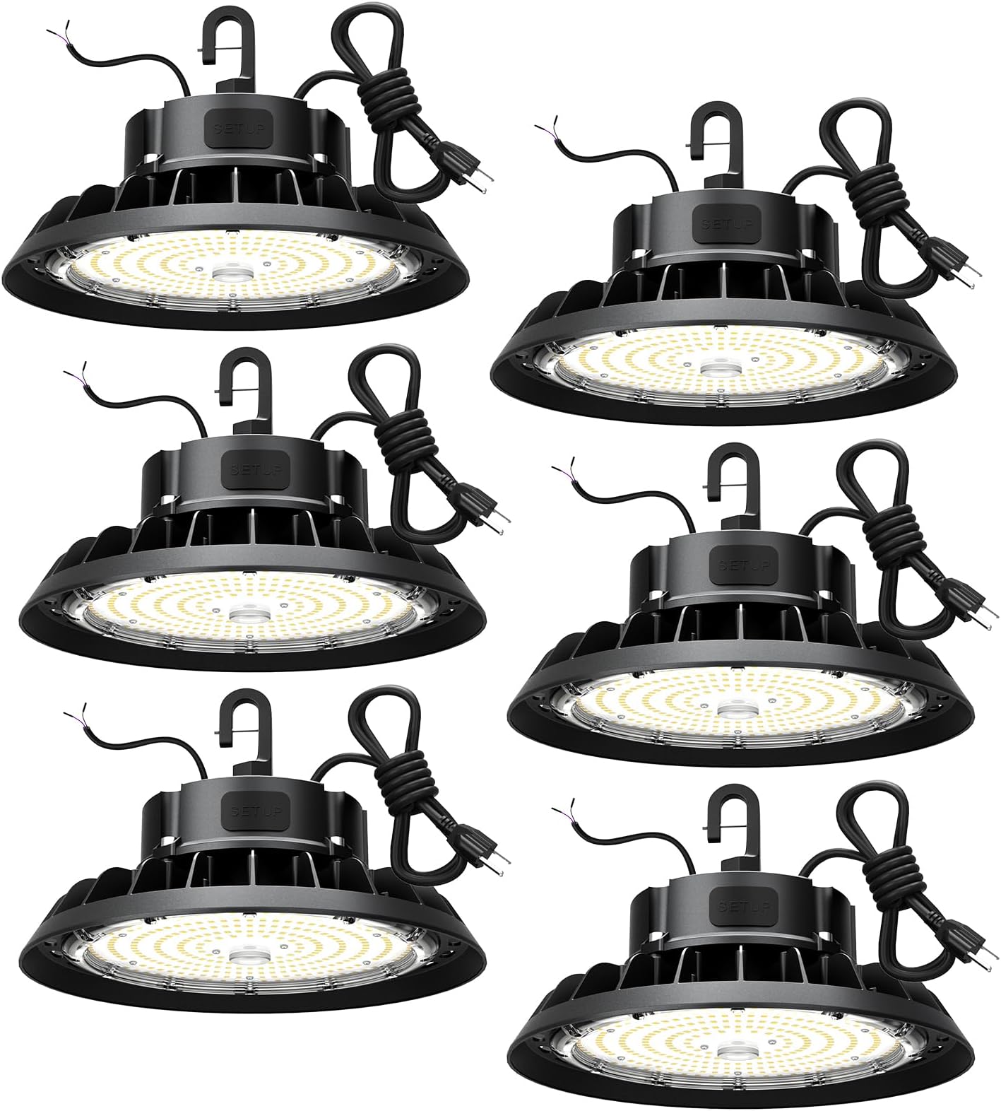 YXL 100W 6 Pack Super Bright High Bay Led Lights, UFO High Bay Led Shop ...