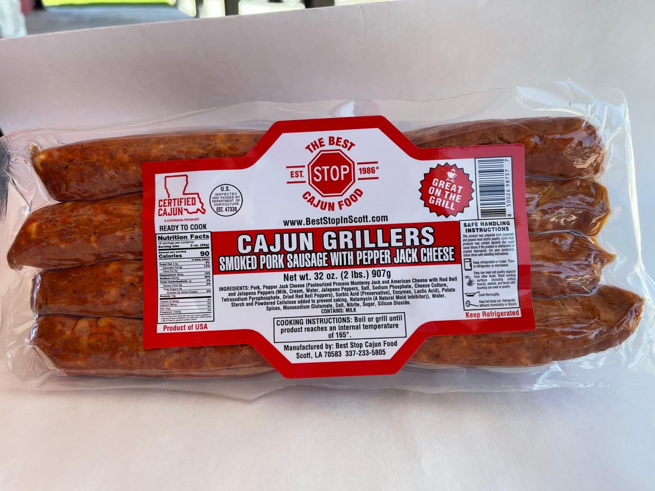 Amazon.com : Best Stop Smoked Pepper Jack Pork Grillers 2 lb : Grocery ...