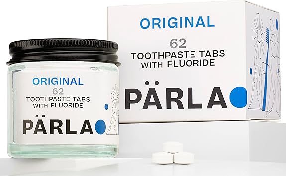 PÄRLA Original Toothpaste Tablets with Fluoride | 62 Tabs, 1 Month ...