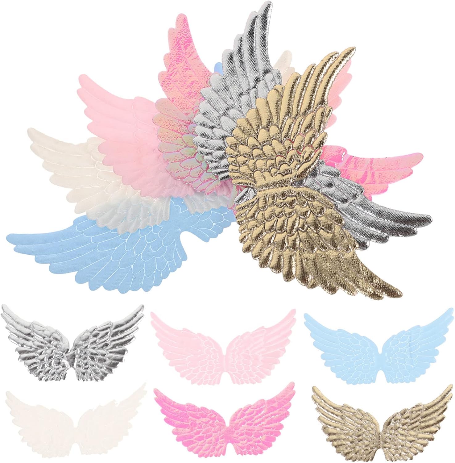 Amazon.com: Applique Patches Fabric Wing 12Pcs Mini Angel Wing DIY ...