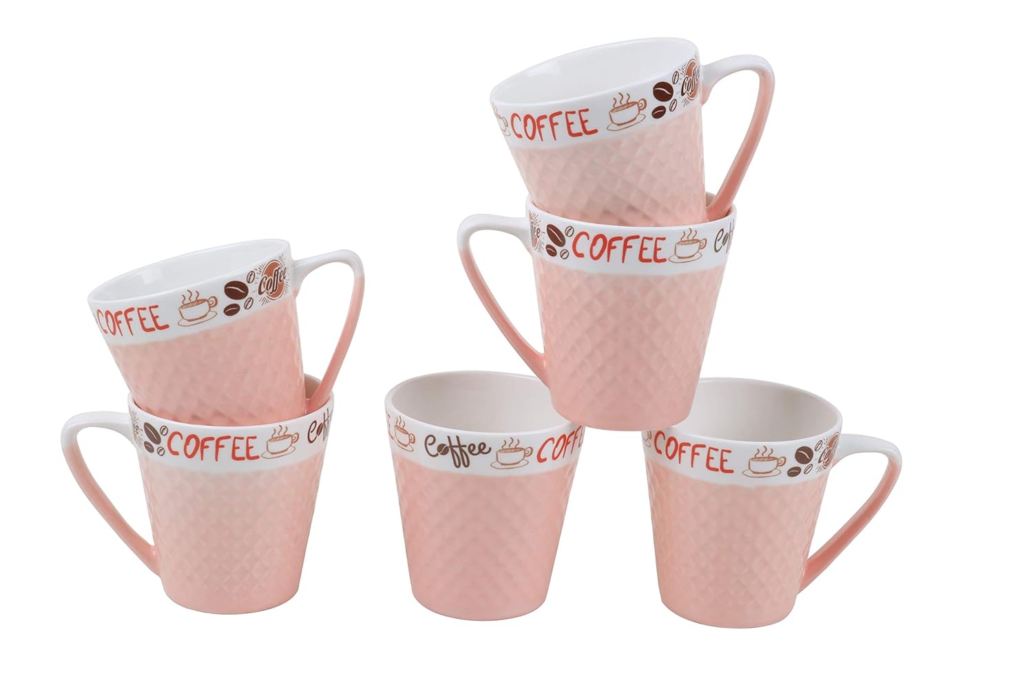 Buy BP Bharat Omega Bone China Mug Set, 160ml, 6-Pieces, Multicolour ...