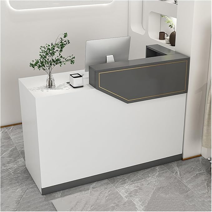 Amazon.com: Reception Desk, Reception Counter, Front Counter Desk with ...