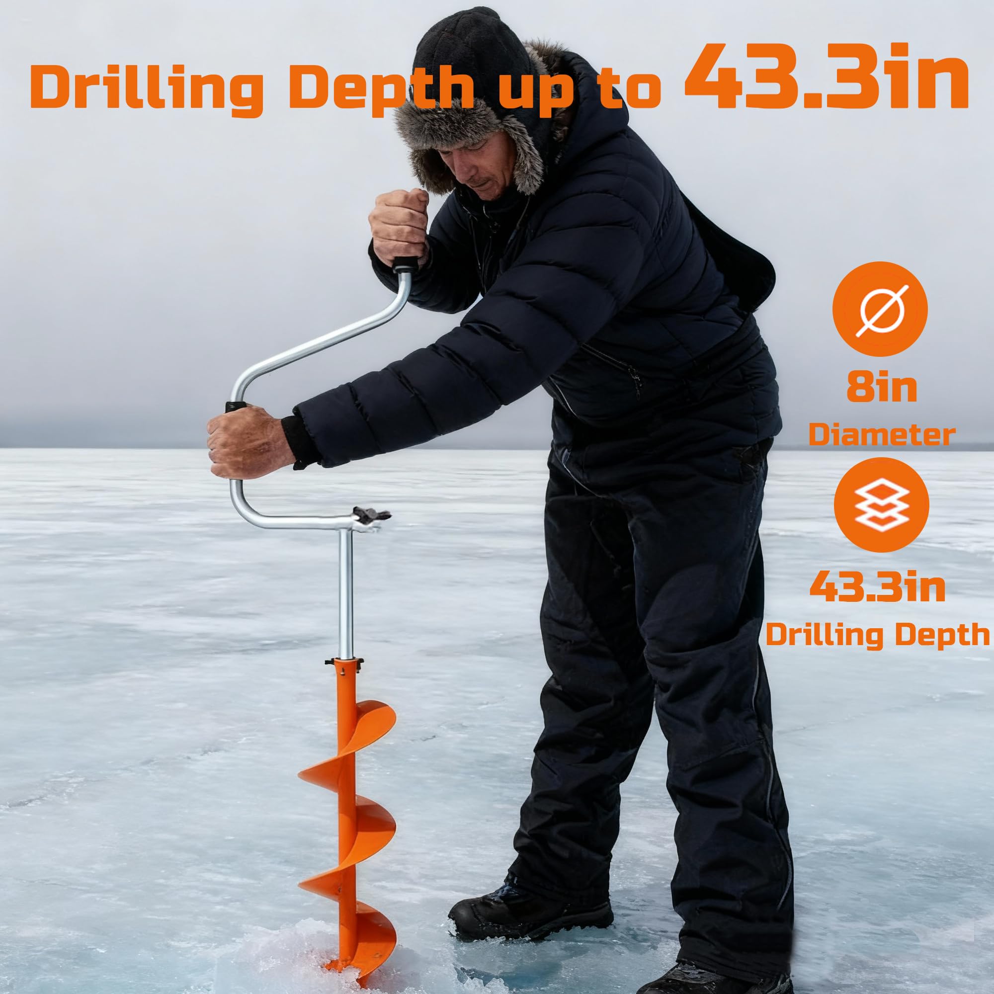 Snapklik.com : PROYAMA Ice Auger, Ice Fishing Auger, Auger For Ice Fishing