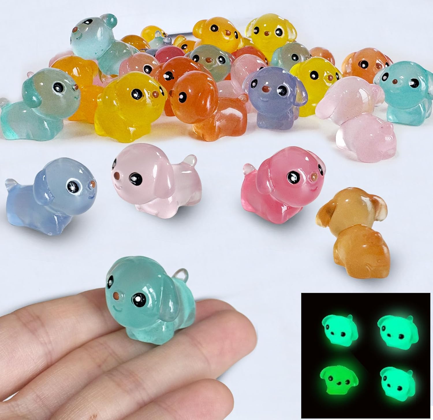 Amazon.com: SparkleFab Mini Resin Animal Luminous Mini Dogs 40pcs Tiny ...