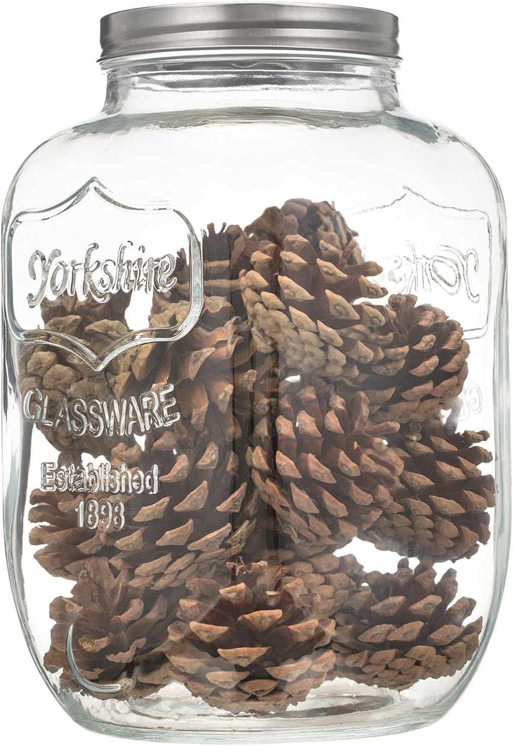 Amazon.com: Grant Howard Jumbo Mason Embossed Glass Storage Jar, 136 oz ...