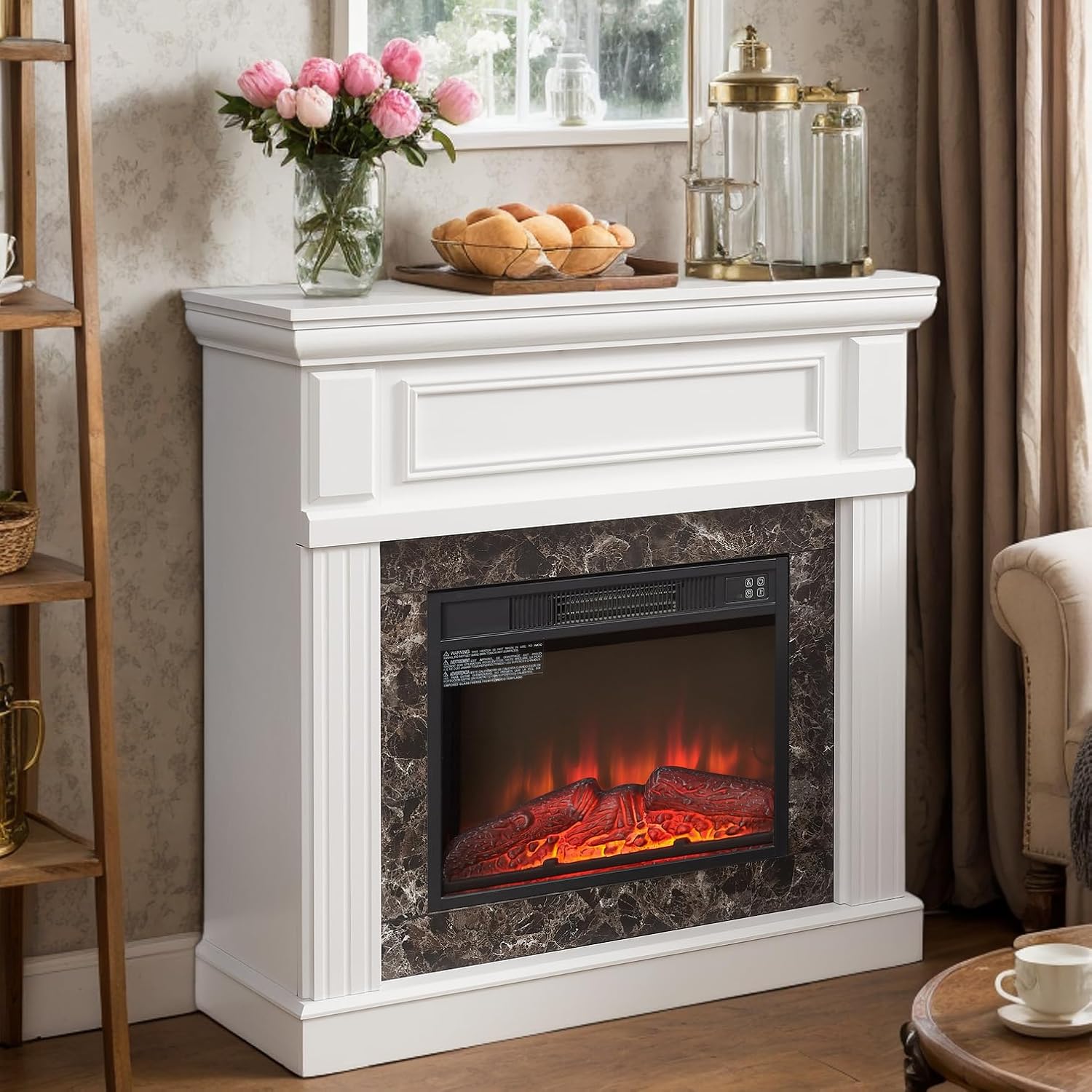 Amazon.com: CKEASEAN 42 inch Electric Fireplace with Mantel, Portable ...