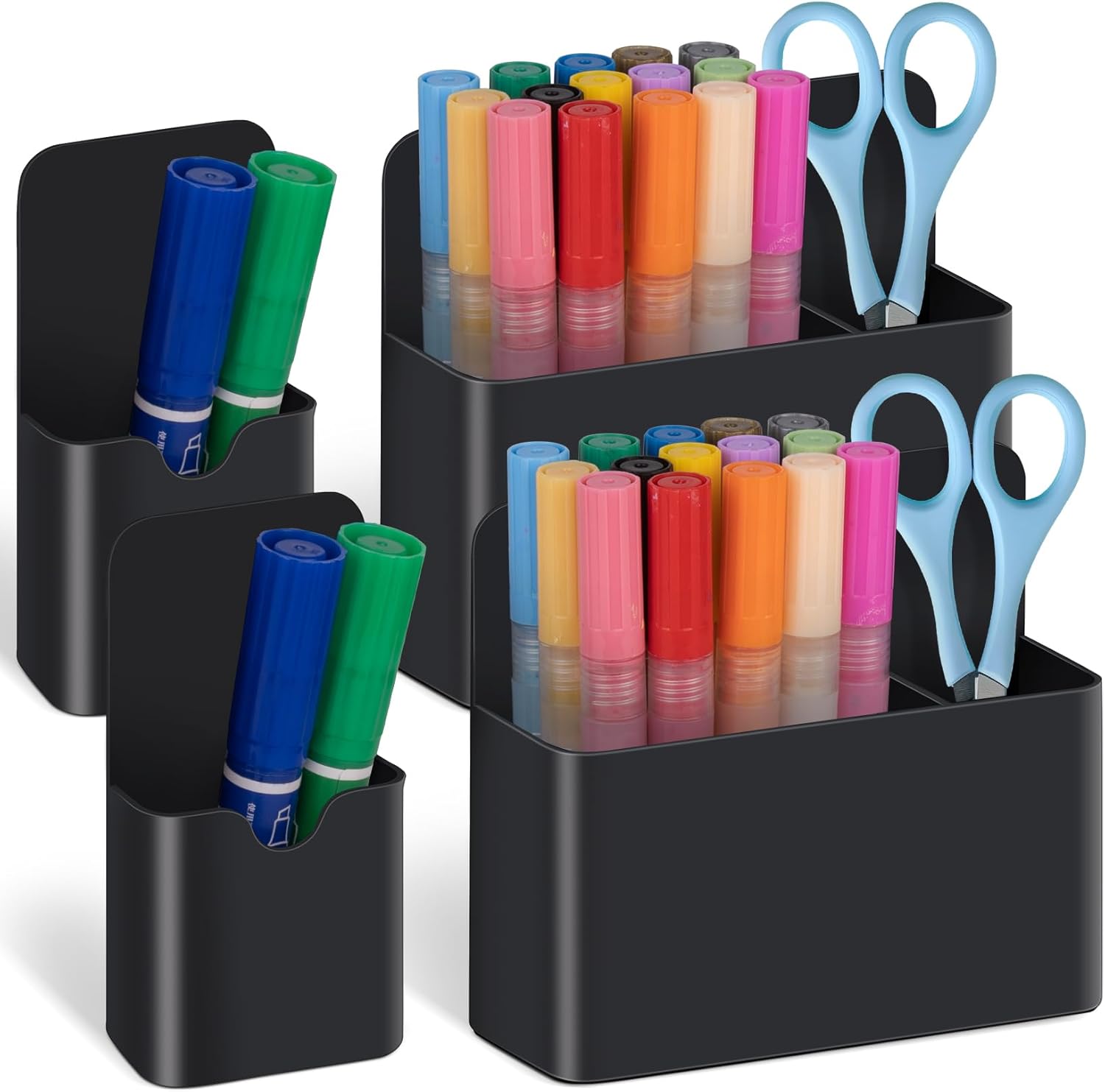 Amazon.com: Grtard 4 PCS Magnetic Pen Holder, Black Magnetic Marker ...