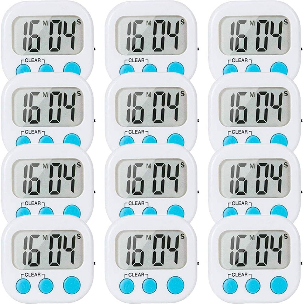 Amazon.com: 12 Pack Digital Kitchen Timer Classroom Small Timers for ...