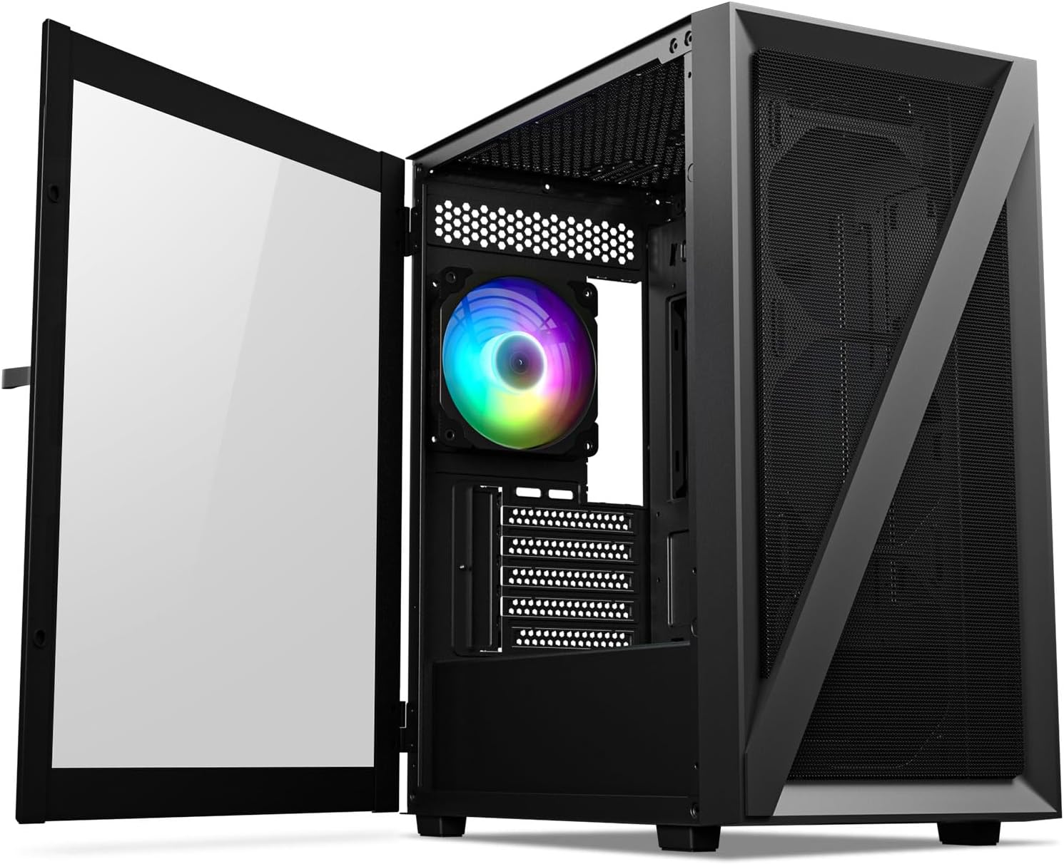 Vetroo M05 Micro ATX Computer PC Case with Door Open Tempered Glass ...