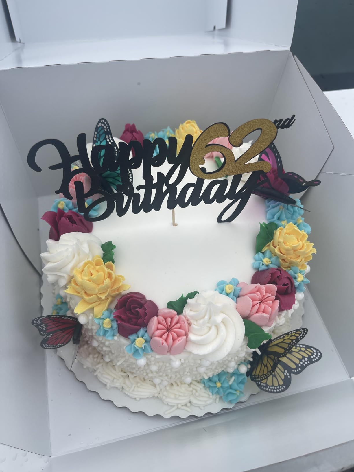 Amazon.com: Happy 62nd Birthday Cake Toppers Glitter 62nd Anniversary ...