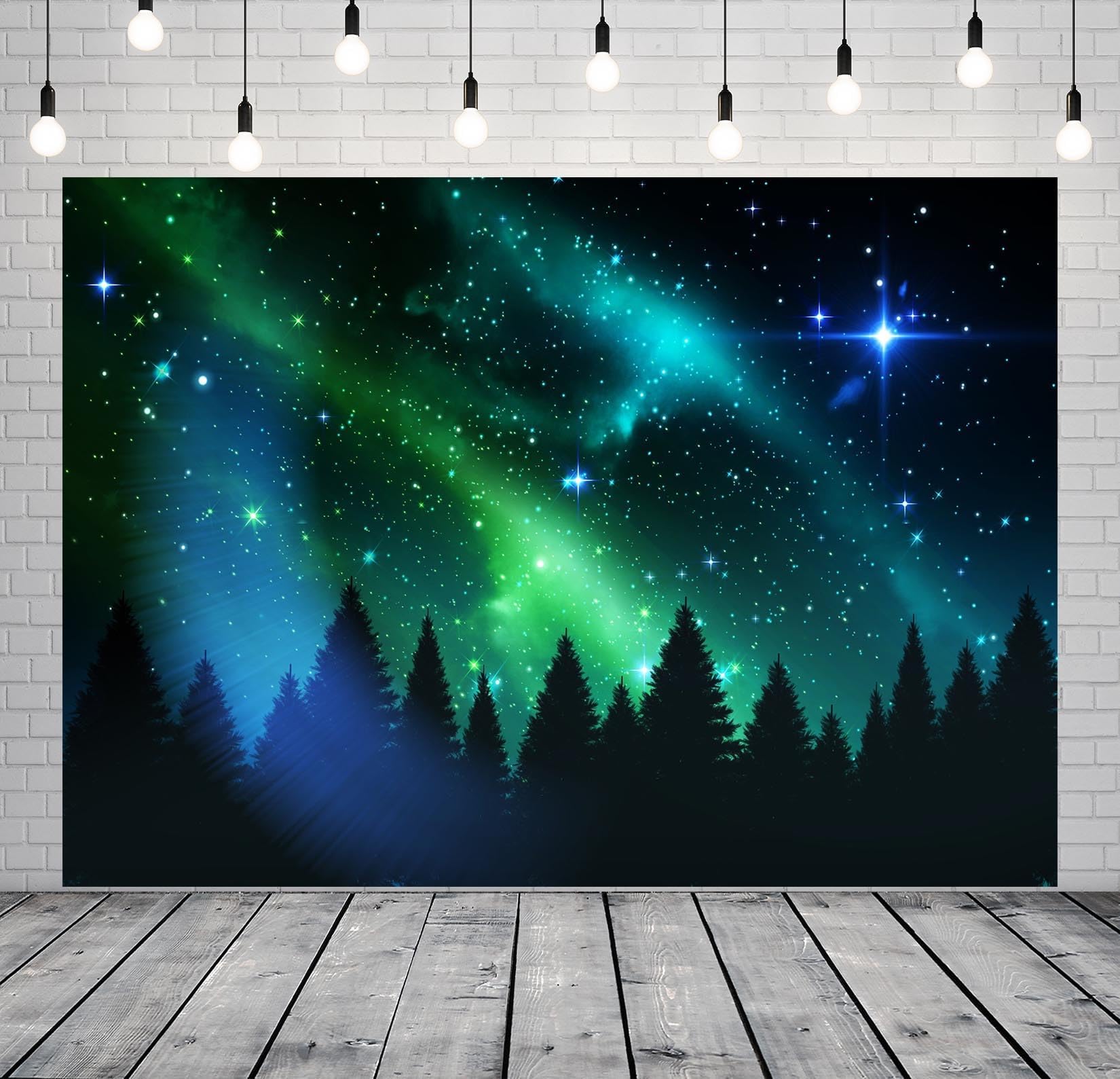 Amazon.com : CORFOTO Fabric 7x5ft Northern Lights Photo Backdrop ...