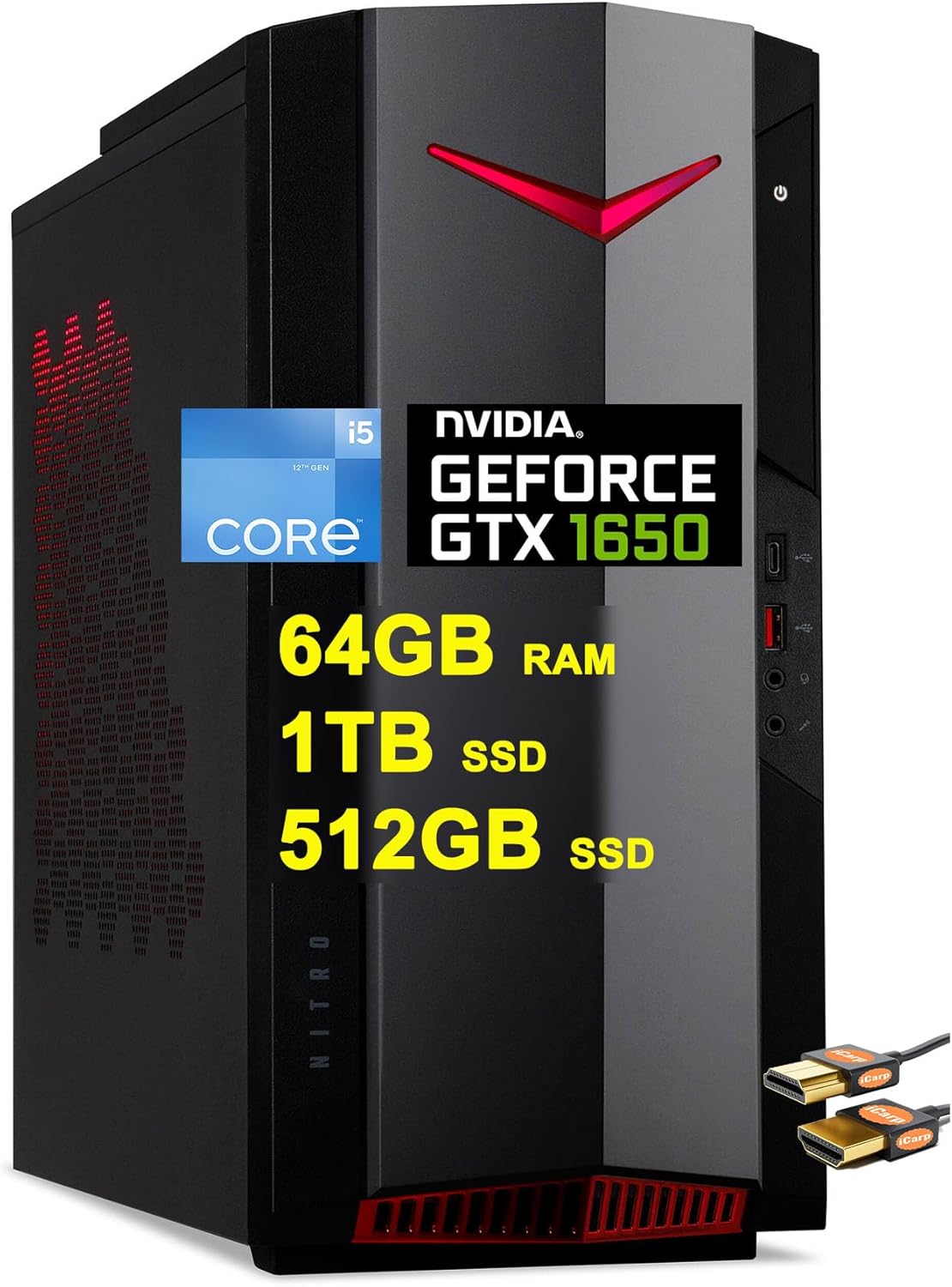 Amazon.com: Acer Nitro 50 Gaming Desktop Computer 12th Gen Intel 6-Core ...