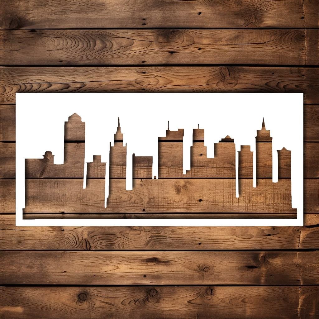 Amazon.com : City Building Stencil Template - Reusable Skyline ...