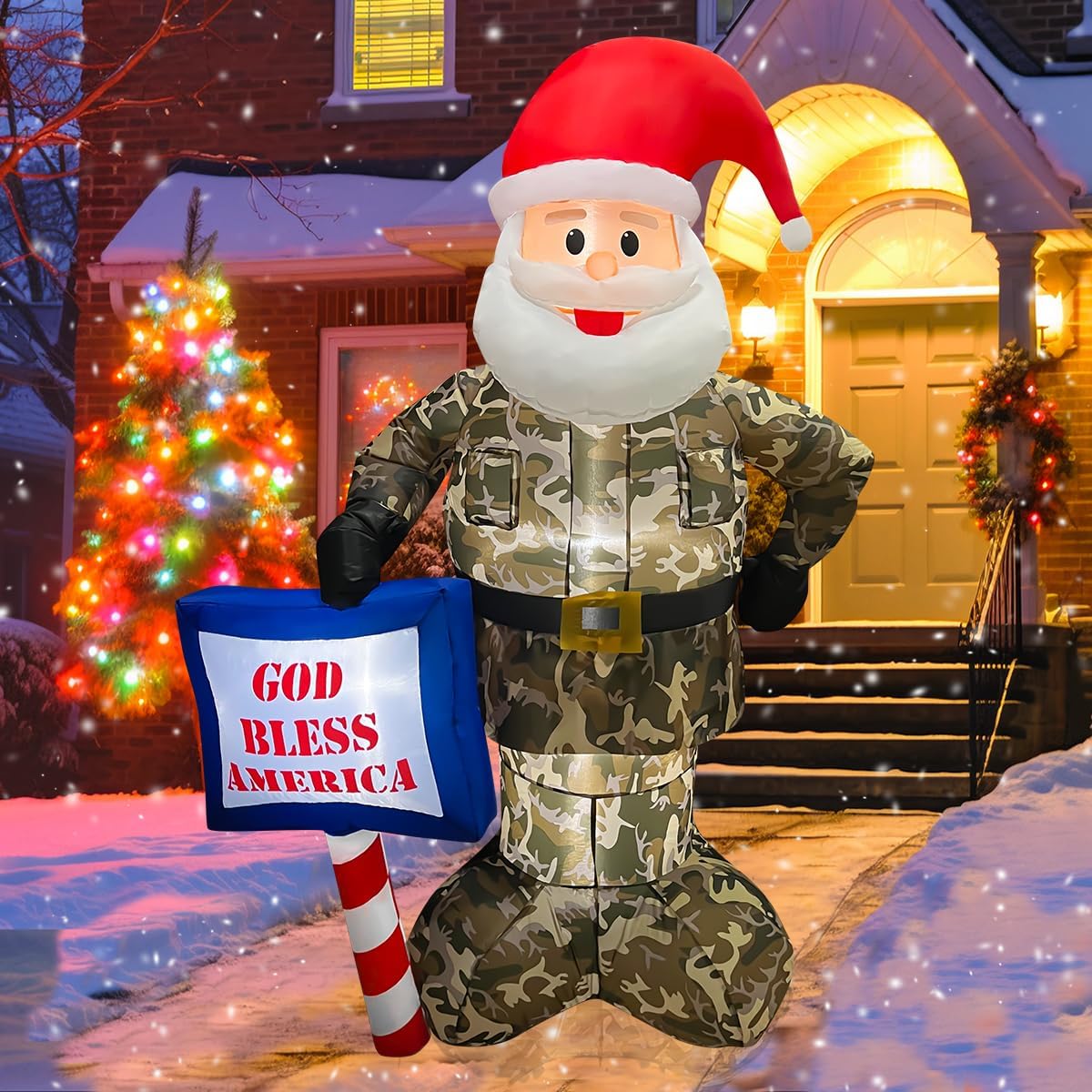 Amazon.com: JOYEASE 6FT Christmas Inflatable Santa Claus Wearing ...