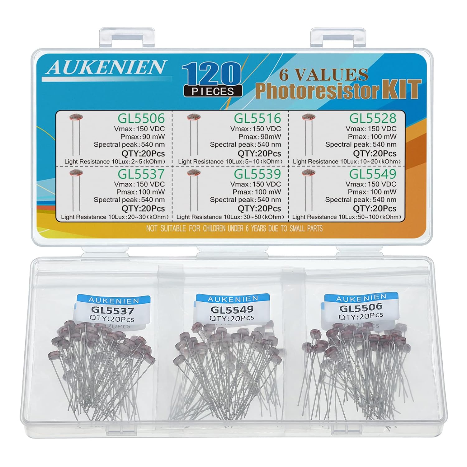 Resistor Kit 210-Piece Photoresistor Assortment Kit - 7 Values For ...