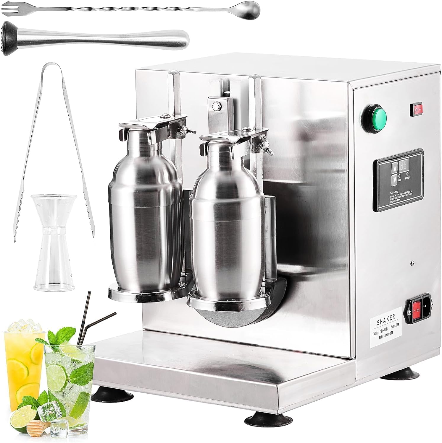 Amazon.com: Automatic Milk Tea Shaking Machine, Electric Double Frame ...