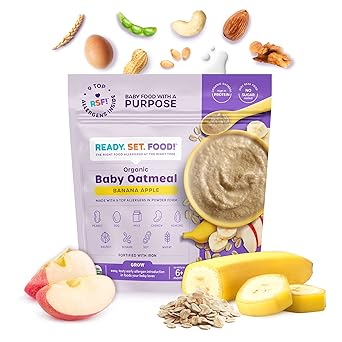 Amazon.com: Ready, Set, Food! Organic Baby Oatmeal Cereal | Banana ...
