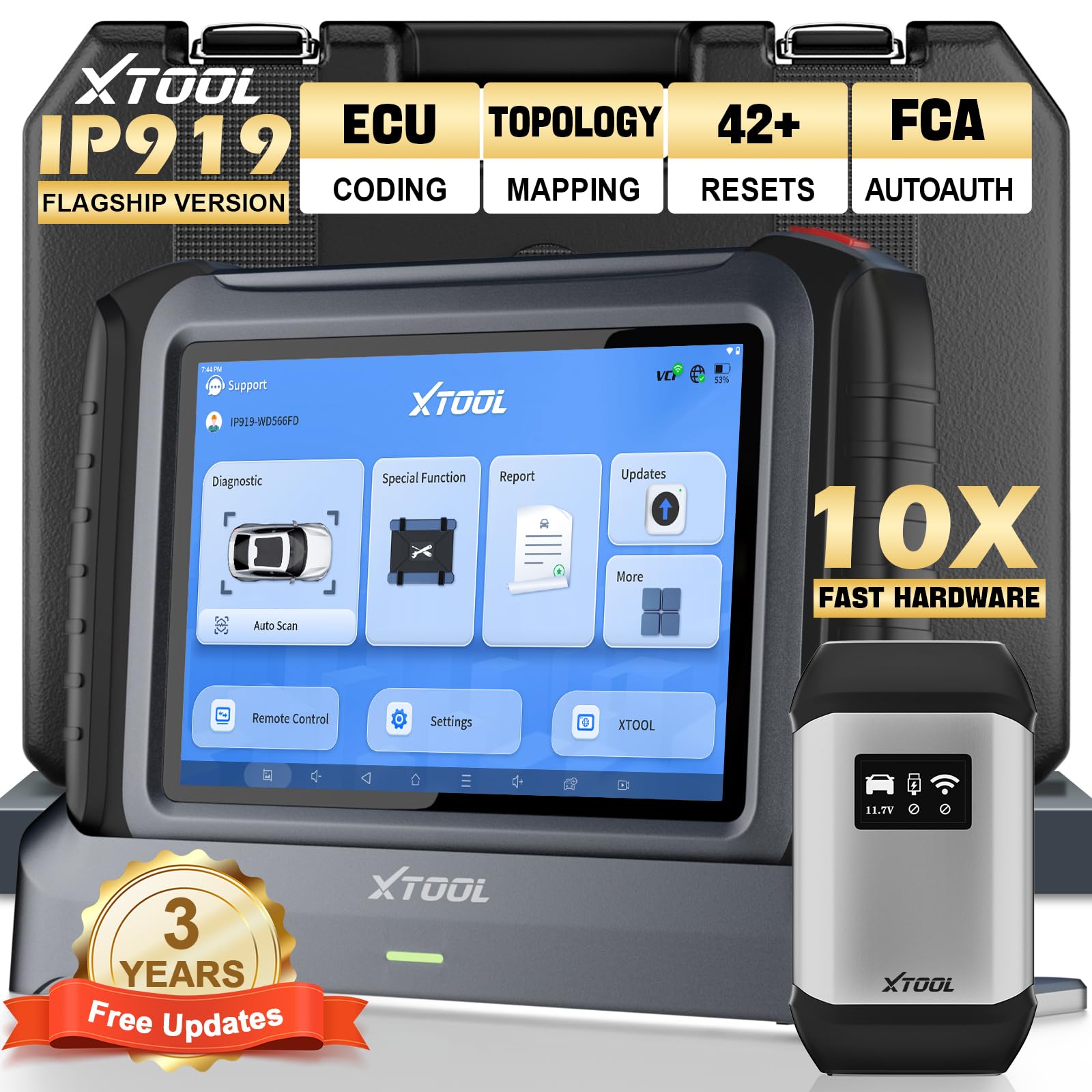 Amazon.com: XTOOL IP919 Wireless Bidirectional Scan Tool, ECU Coding ...