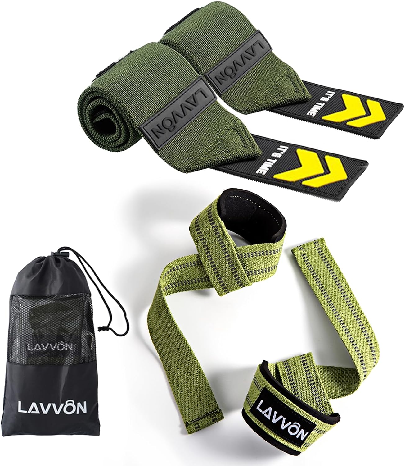 Amazon.com : Heavy Duty Wrist Wraps and Lifting Straps Set ...