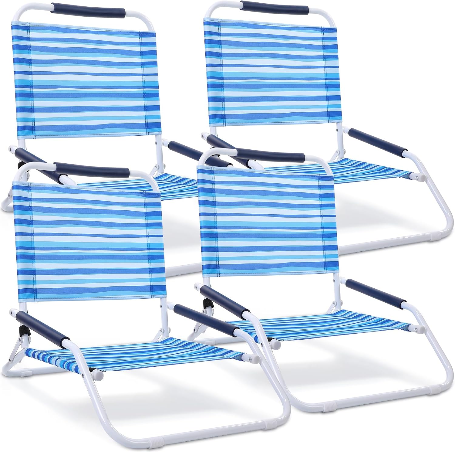 Amazon.com : Wenqik 4 Pack Folding Beach Chair with Shoulder Strap ...