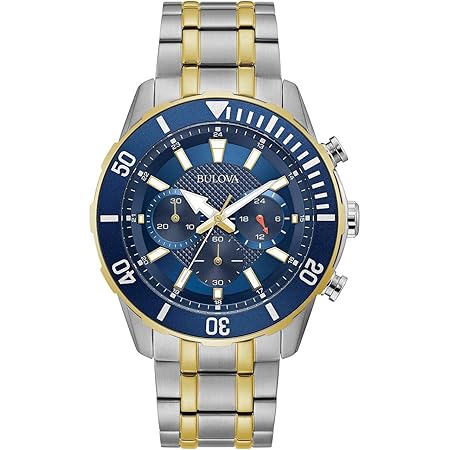 Bulova Mens Chronograph Quartz Watch with Stainless Steel Strap 98B298 ...