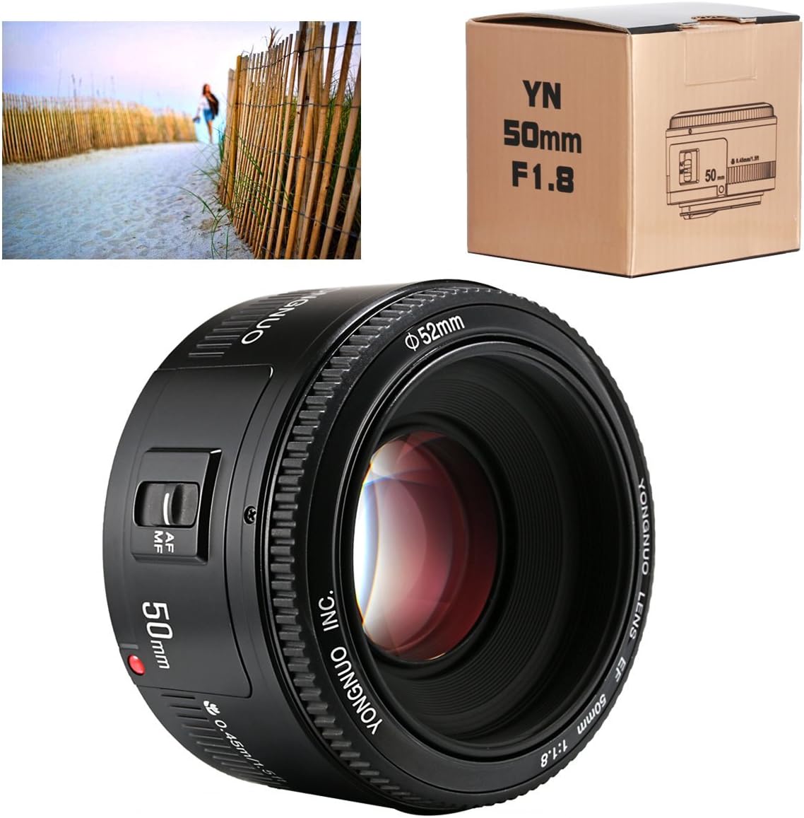 Yongnuo_ YN 50 mm F/1.8 AF/MF Large Aperture Auto Focus Lens for Canon ...
