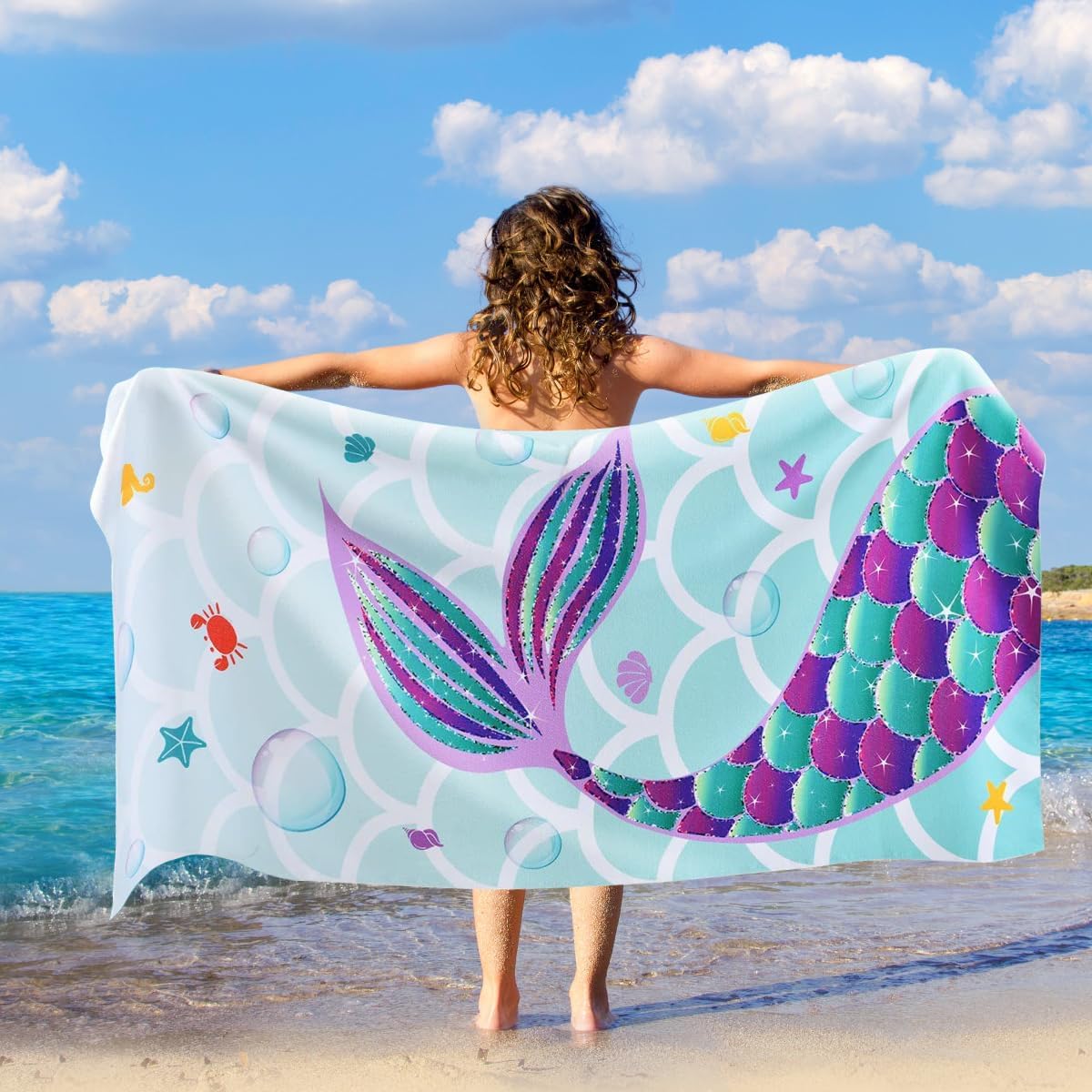 SQEEQE Toalla de baño y Toalla de Playa para Kids con Estampado de ...