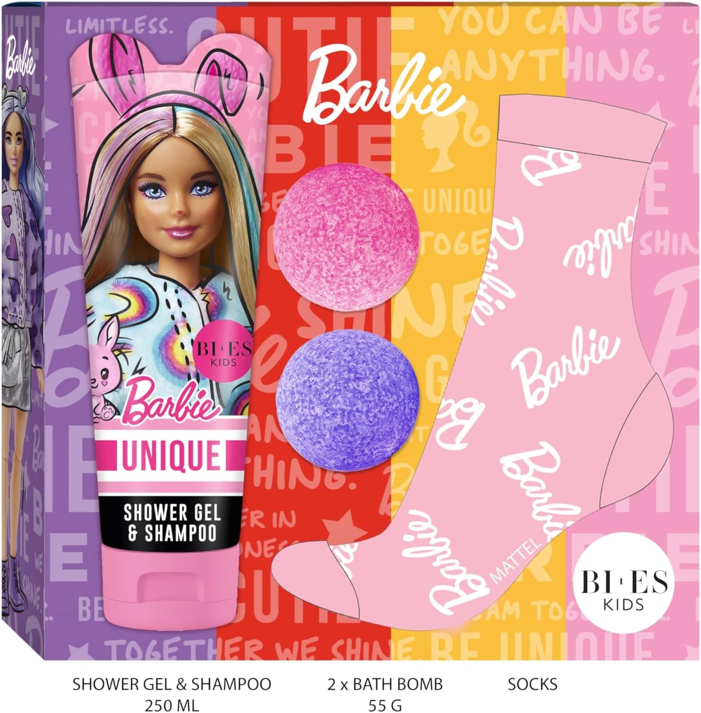 Barbie Bath Time Gift Set for Kids – 2-in-1 Shower Gel & Shampoo (240ml ...