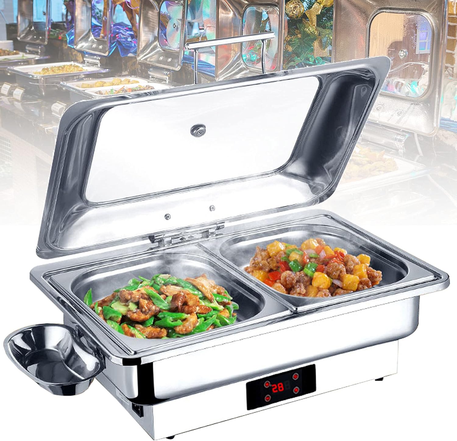 Buffet Server & Warming Tray - Keep food warm all day with 13L electric ...