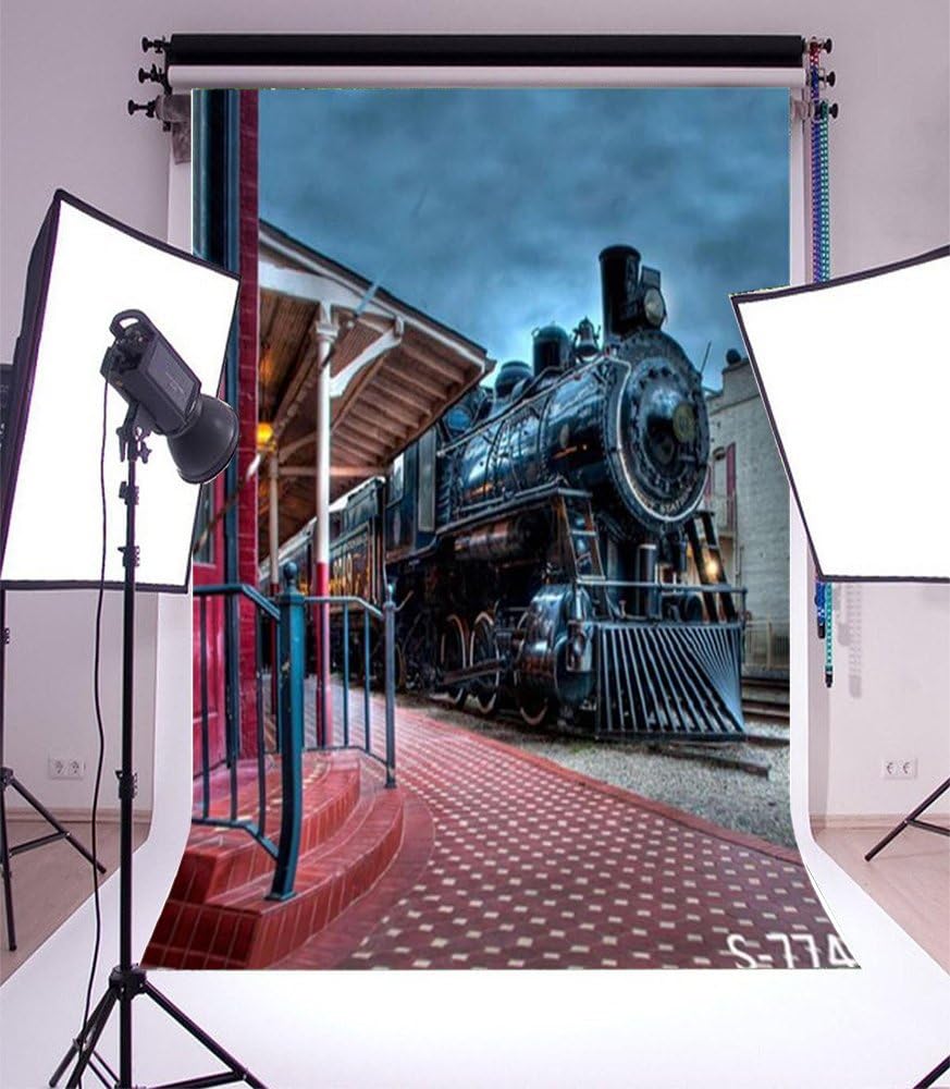 Amazon.com : Laeacco 3x5ft Vinyl Photography Backdrop Ancient Train ...