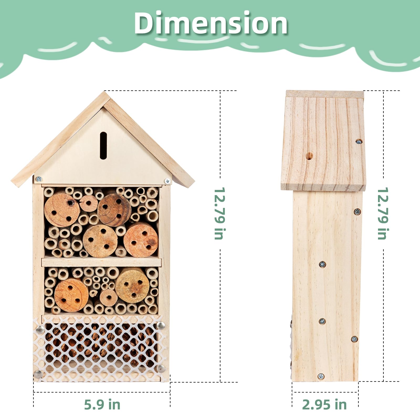 Snapklik.com : Antiai DIY Wooden Insect Hotel Mason Bee Butterfly House ...