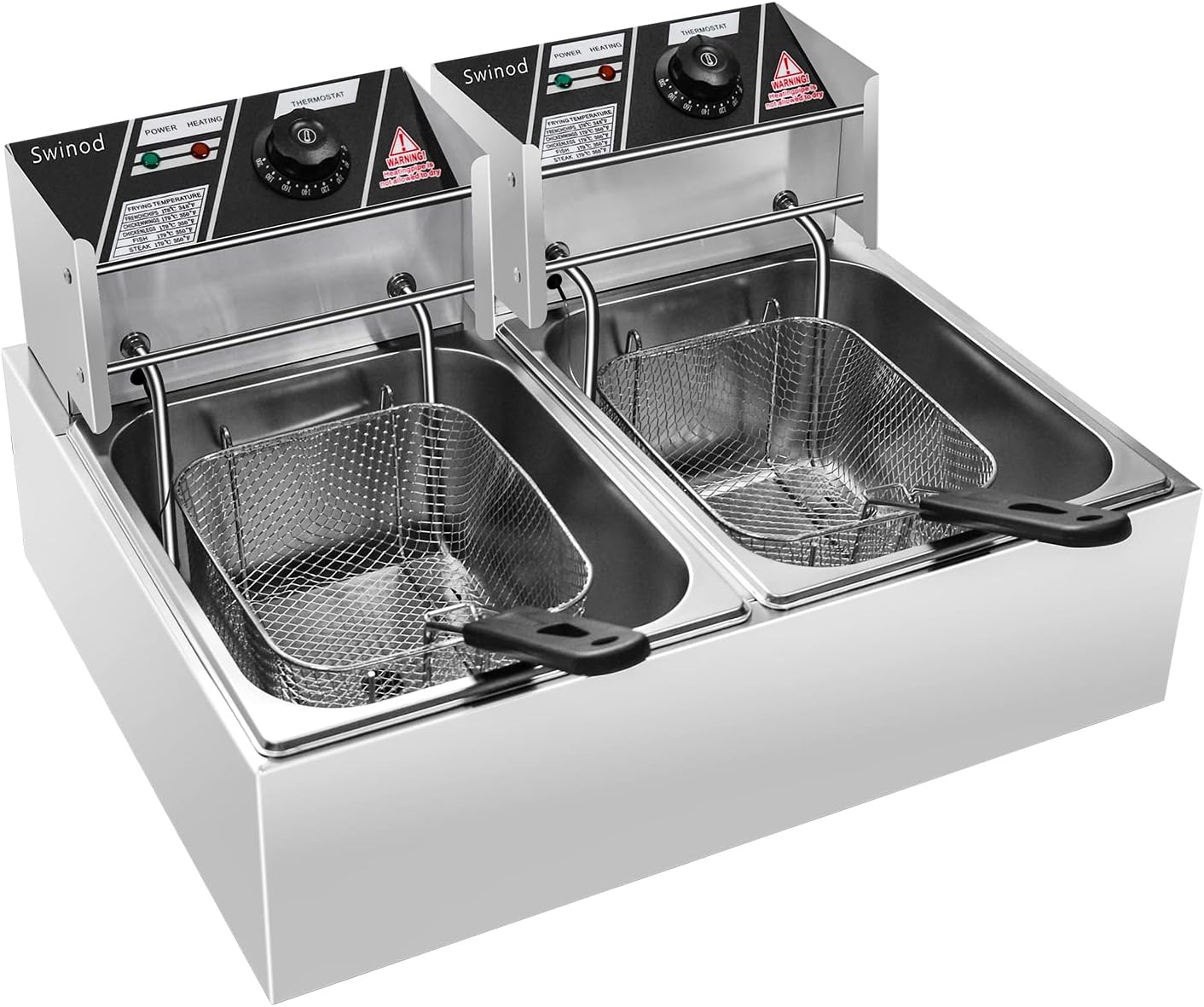 Amazon.com: Swinod Commercial Deep Fryer with Basket, 12 Liter ...