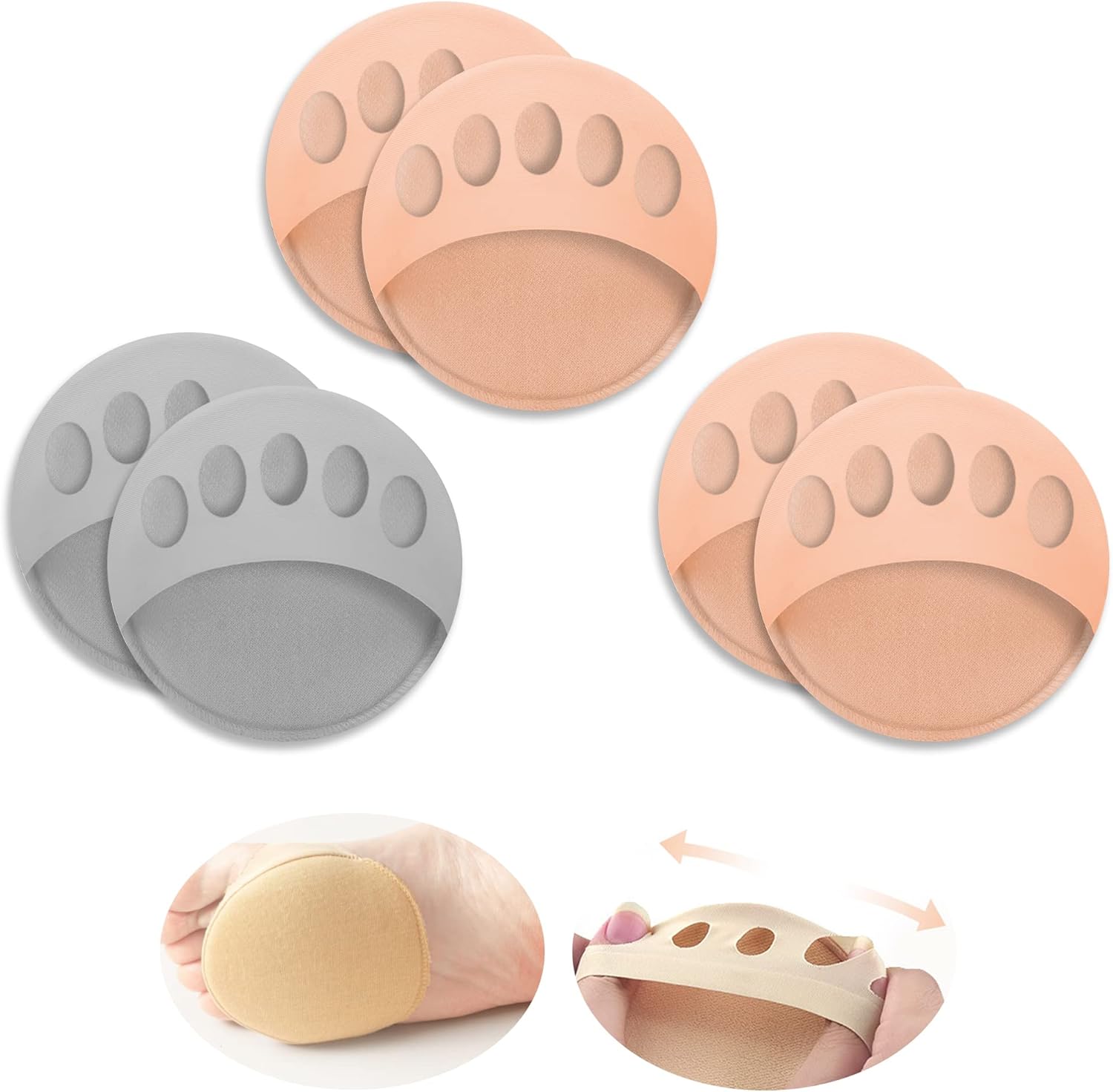 Amazon.com: Metatarsa Foot Pads Reusable Soft Ball of Foot Cushions ...