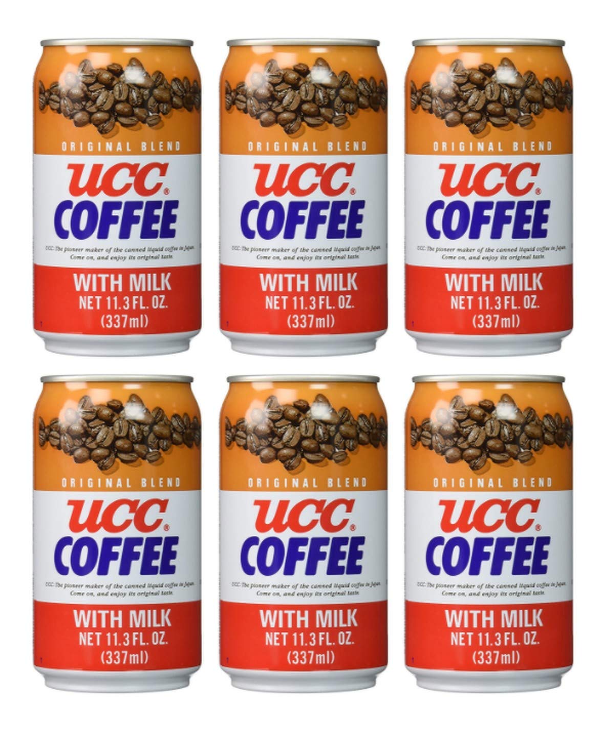 Amazon.com: UCC Canned Coffee Blend with Milk Drink 6 Pack (Original ...
