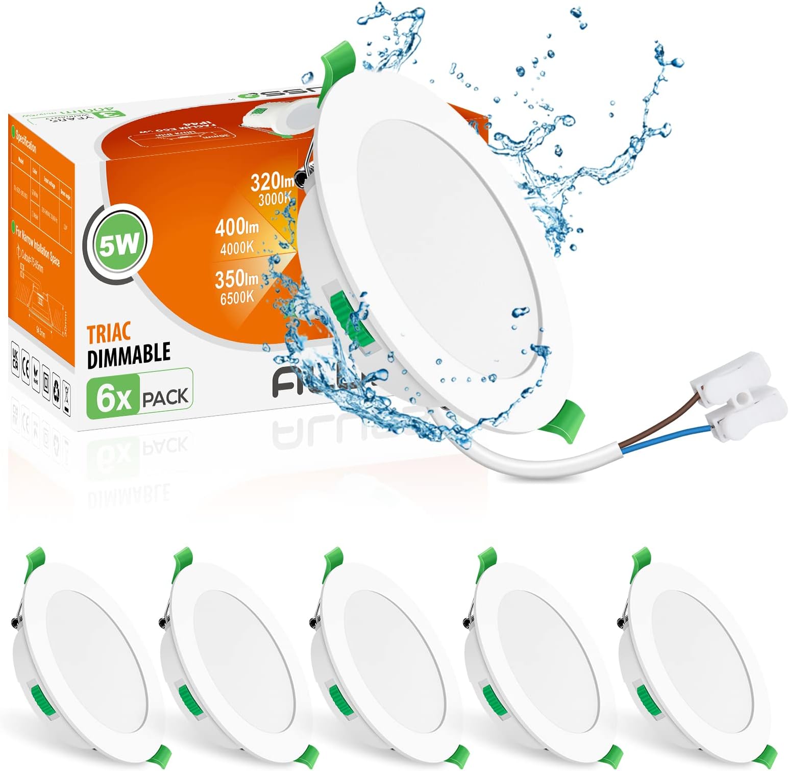 ALUSSO LED Spot Encastrable Extra Plat 5W 400 Lumen, IP65 Dimmable ...