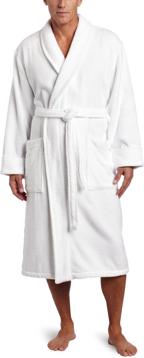 American Essentials Men's The Ultimate Robe, White, Medium/Large at ...