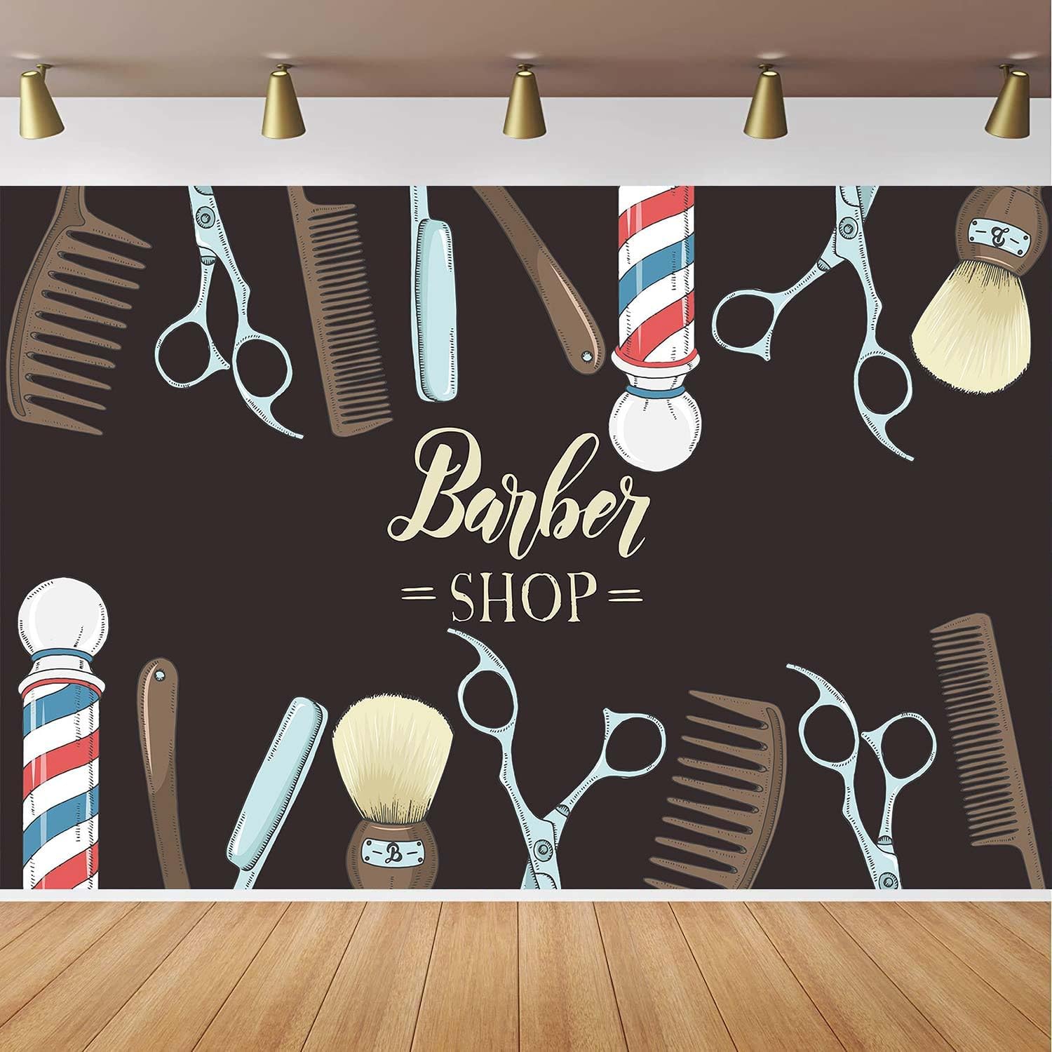 Amazon.com : Barber Shop Backdrop MEETSIOY 7x5ft Various Barber ...