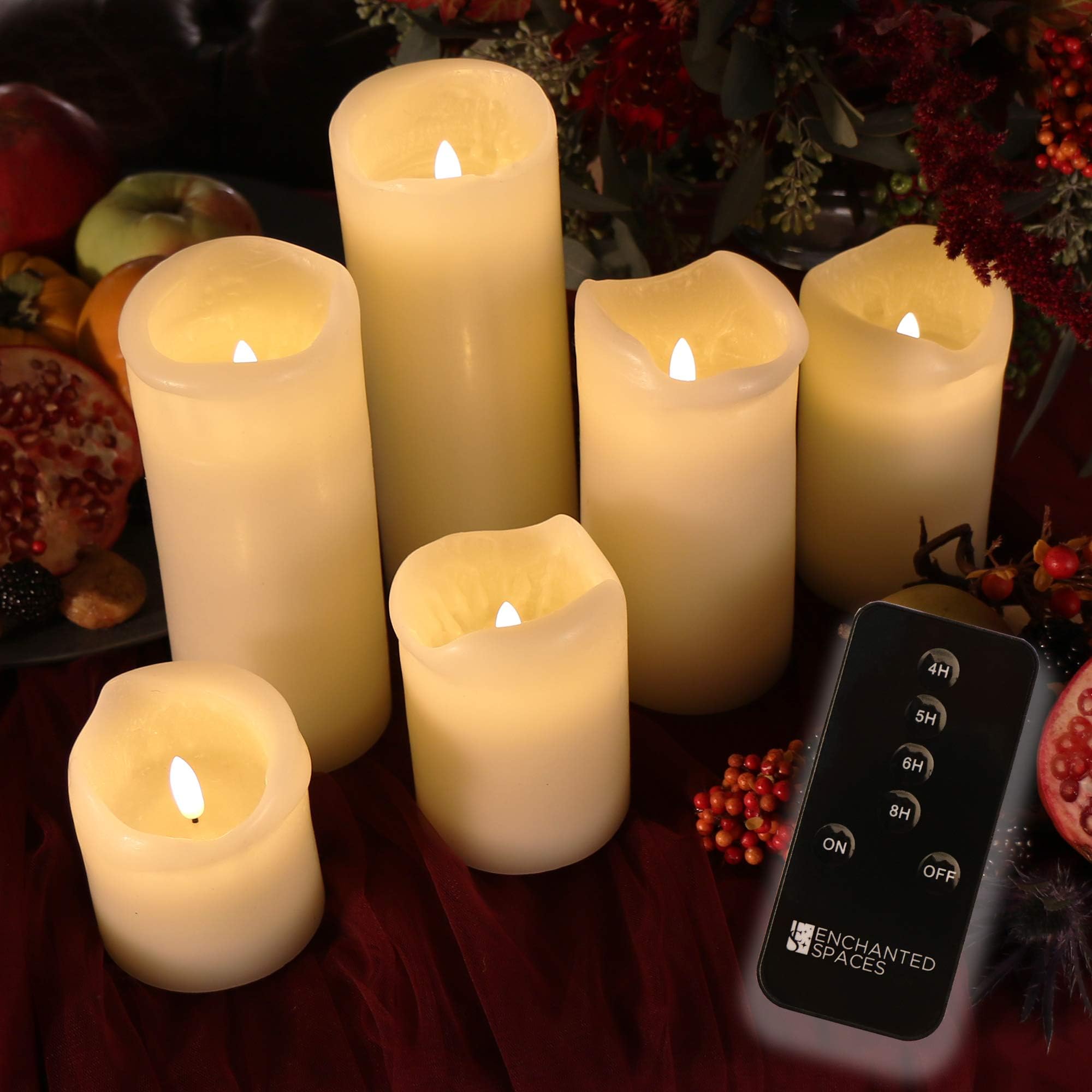 Amazon.com: Set of 6 Variety Size "Real Melt" Ivory Wax LED Flickering ...