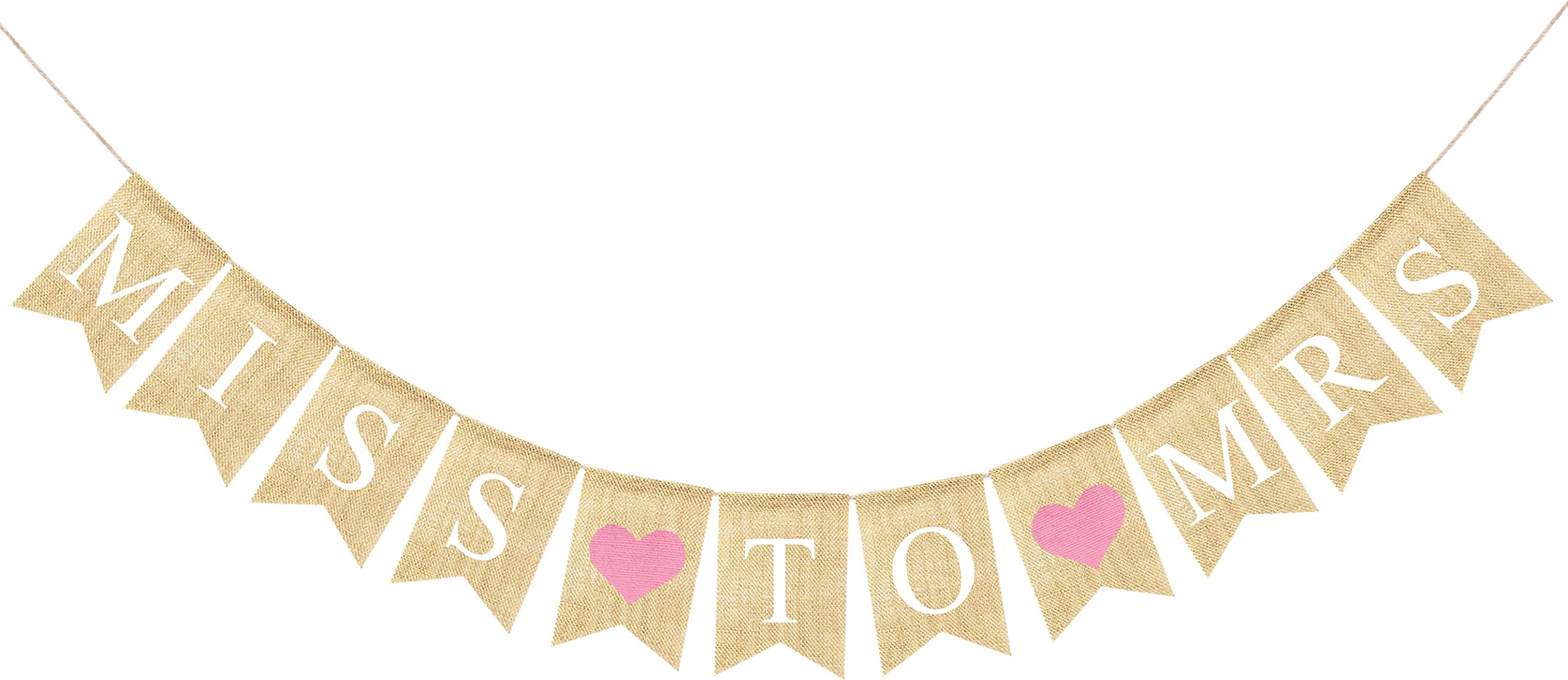 Amazon.com: Miss to MRS Banner Vintage Wedding Party Decoration : Home ...