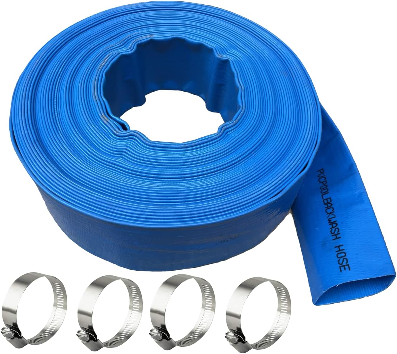 Amazon.com: 2 IN x 25 FT Pool Backwash Hose, Heavy Duty Flat Discharge ...